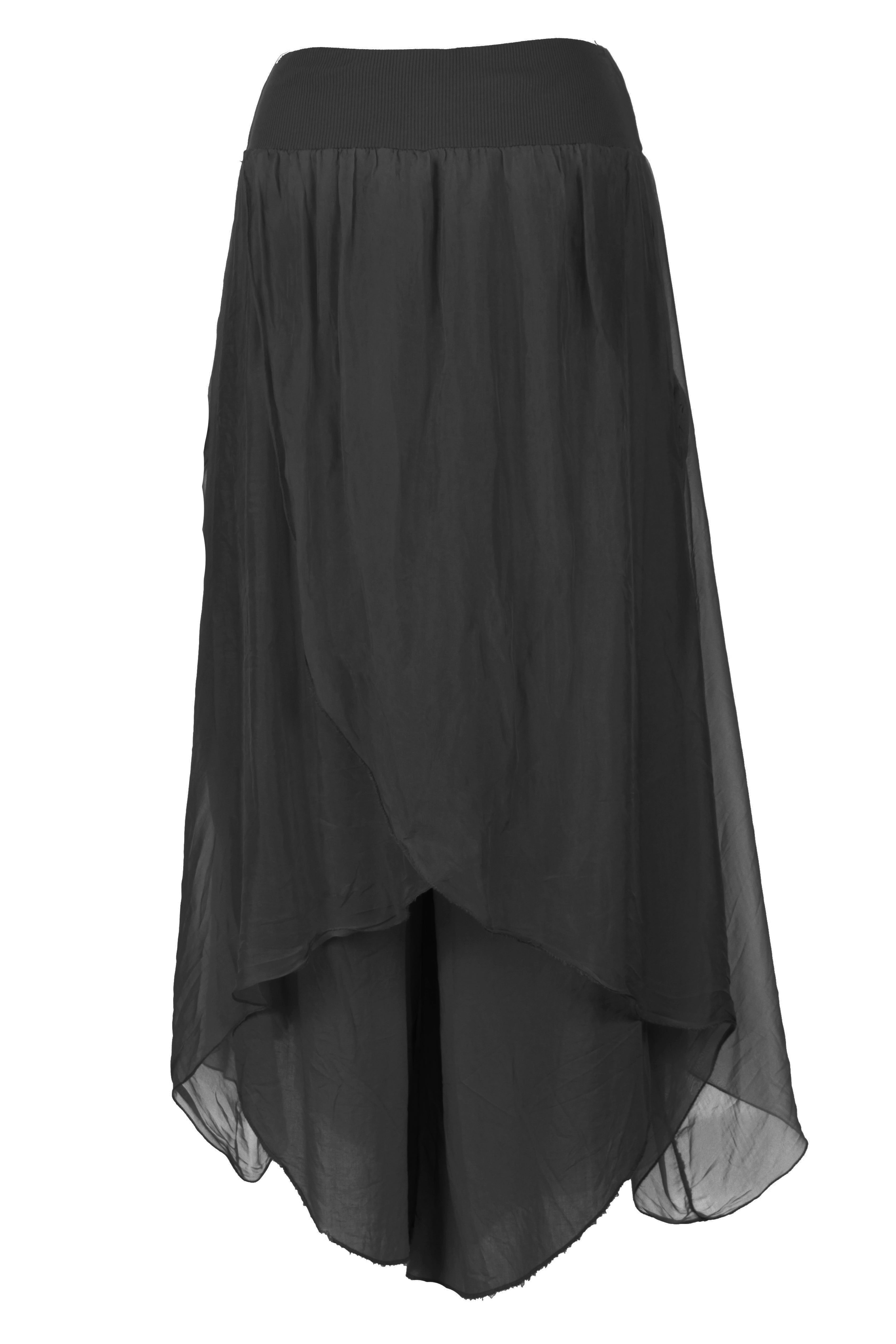 Ladies Women Italian Lagenlook Silk Flap Overlay Wide Leg Trouser ...