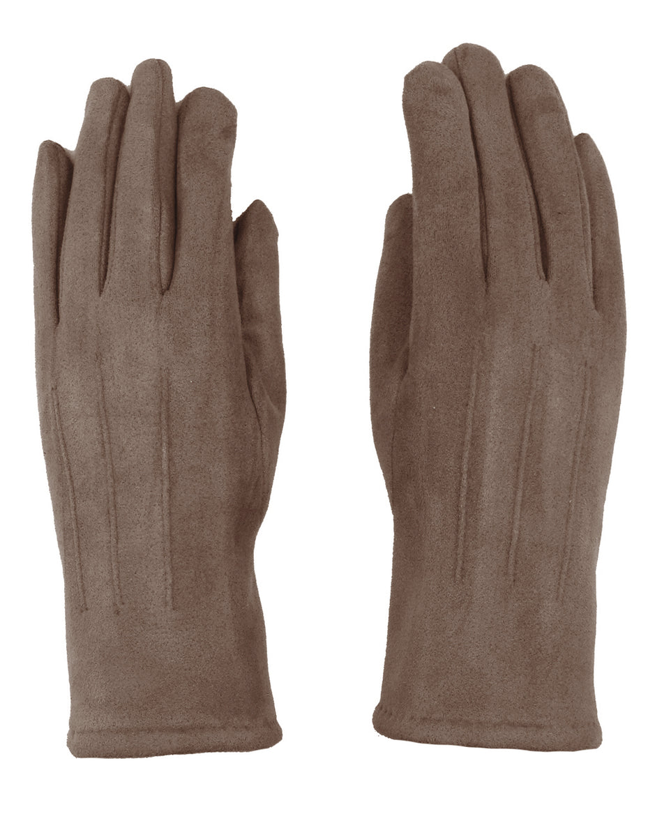 Ladies Womens Lagenlook 3 Line Suede Effect Touch Screen Winter Gloves ...